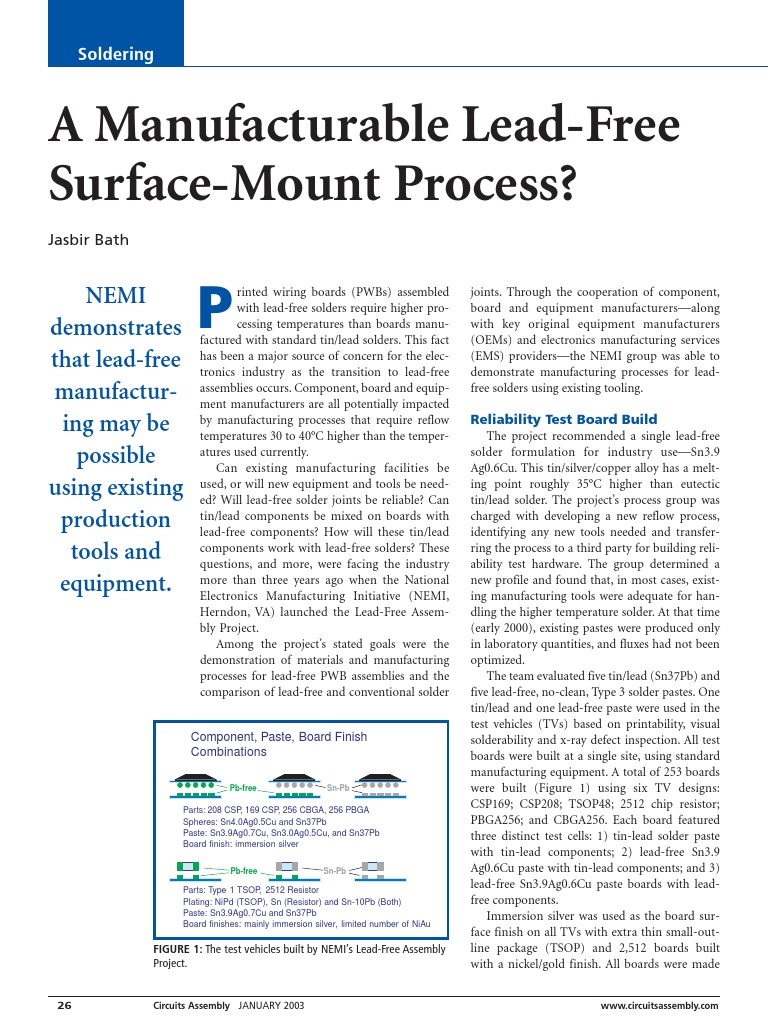 Manufacturable Lead Free SMT Process | PDF | Solder | Soldering