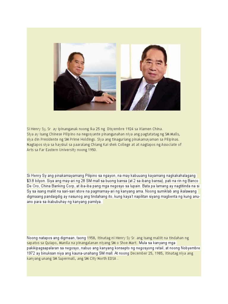 Si Henry Sy | PDF
