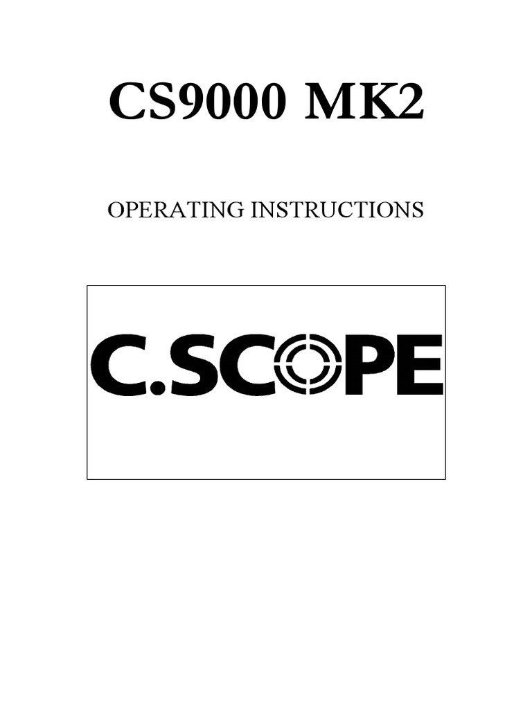 Manual CS9000 | PDF