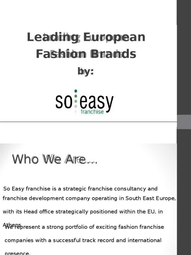 Top European Fashion Franchise Brands | PDF | Fashion | Clothing