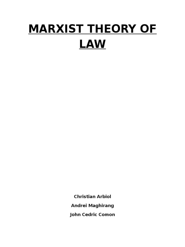 Marxist Theory of Law | Karl Marx | Marxism