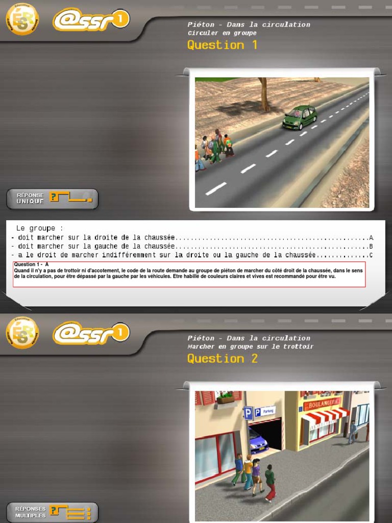 Corrige Assr1 | PDF | Feu de circulation | Transport routier