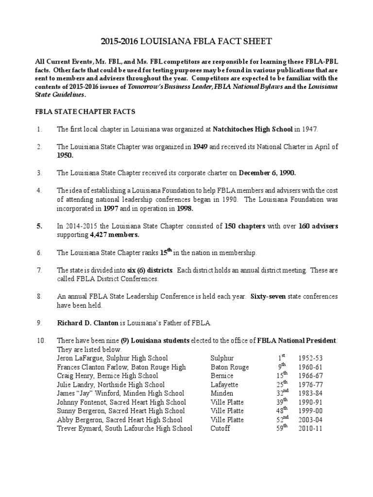 FBLA facts | Parliamentary Procedure | Group Decision Making