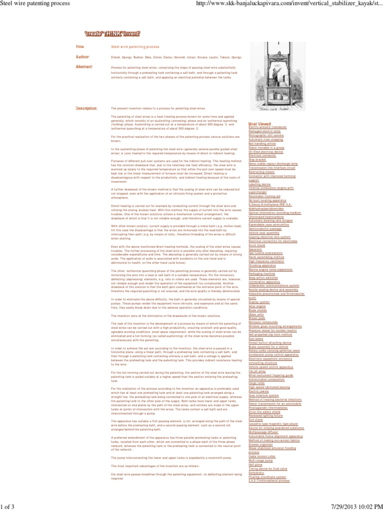 Steel Wire Patenting Process | PDF | Wire | Steel