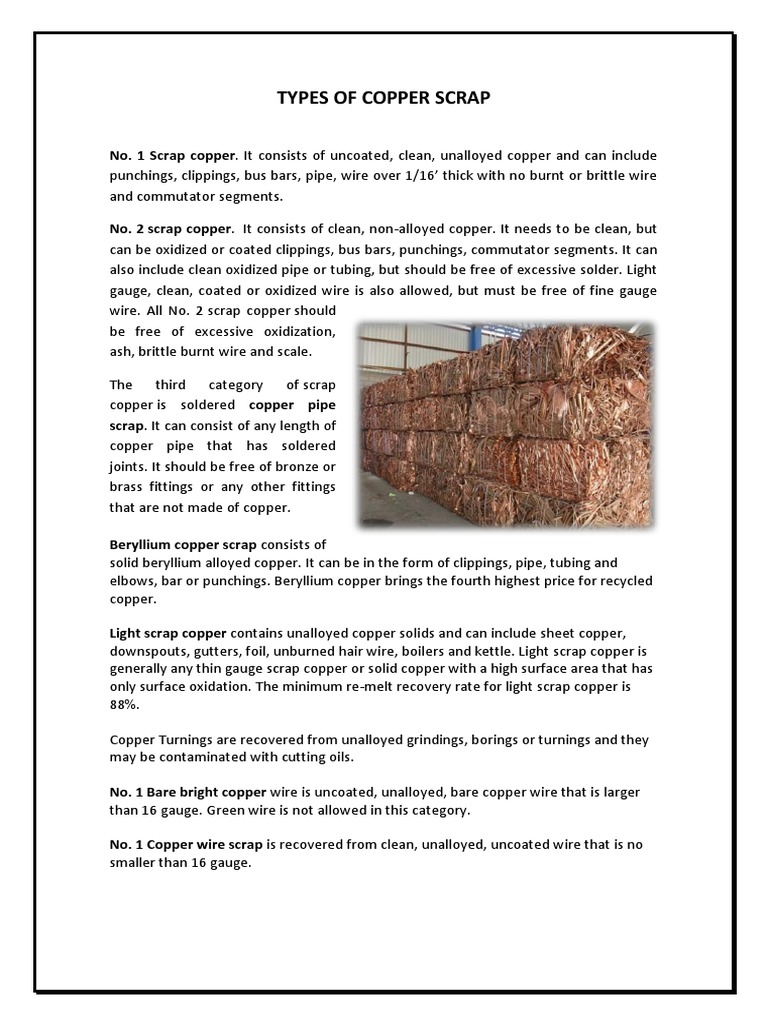 Copper Scrap | PDF | Scrap | Wire