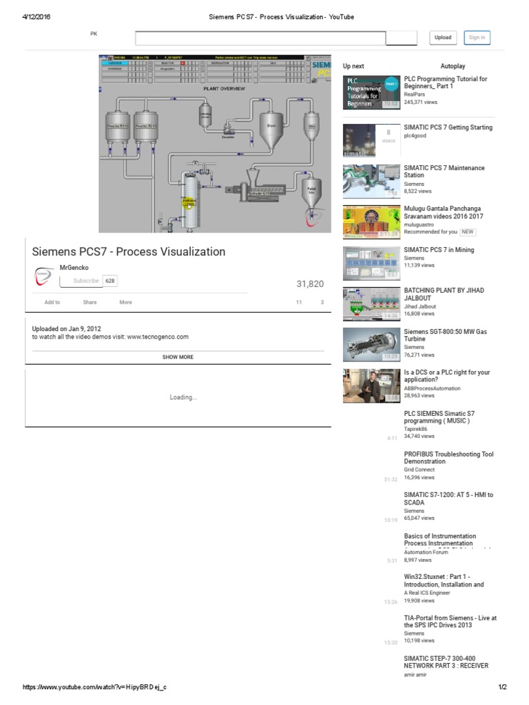 Siemens PCS7 - Process Visualization - YouTube | PDF