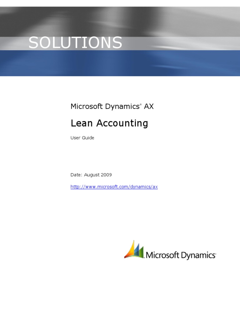 Microsoft Dynamics AX Lean Accounting | PDF | Lean Manufacturing ...