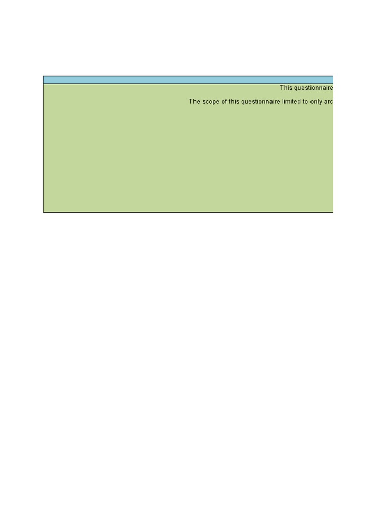 Project Architecture Questionnaire - V 0 | PDF