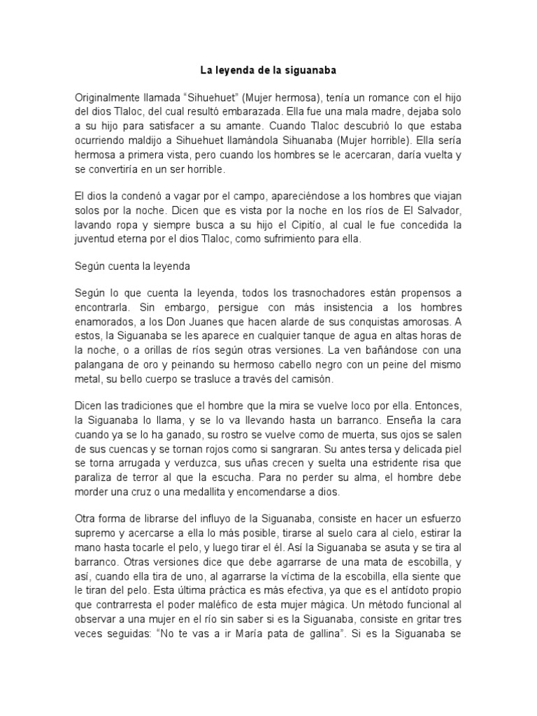 La Leyenda de La Siguanaba | PDF