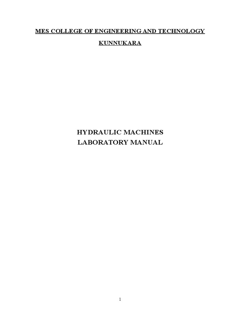 Hydraulic Machines Lab Guide | PDF | Pump | Turbine