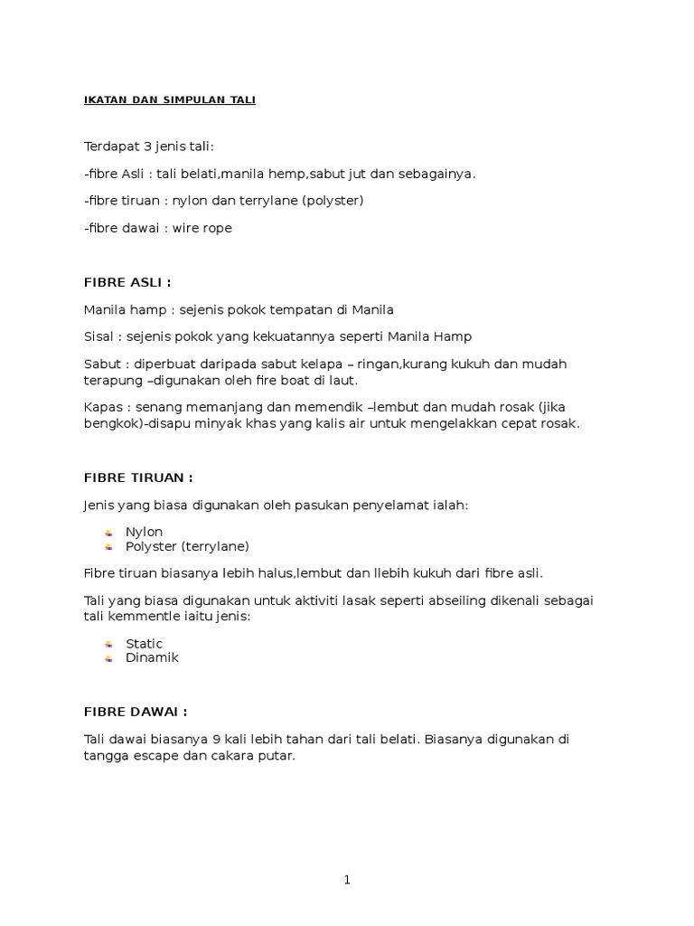 Ikatan & Simpulan Tali | PDF