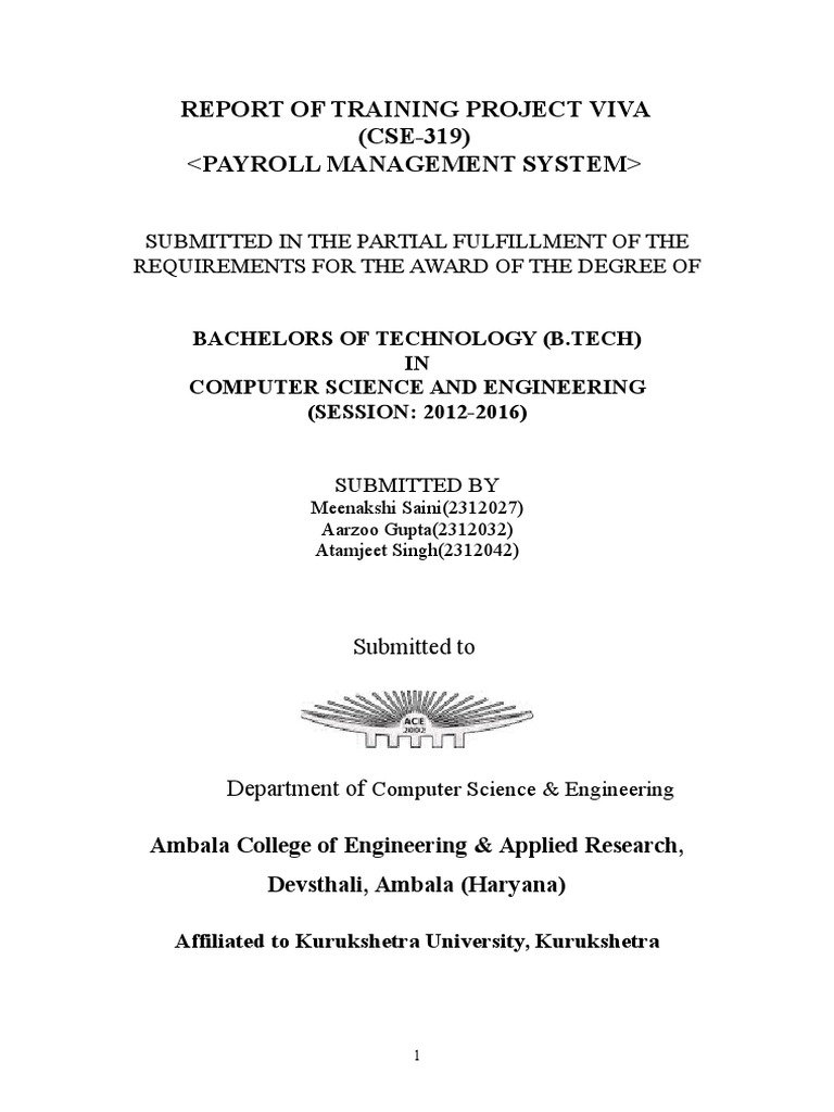 Payroll Report | PDF | Microsoft Access | Java (Programming Language)