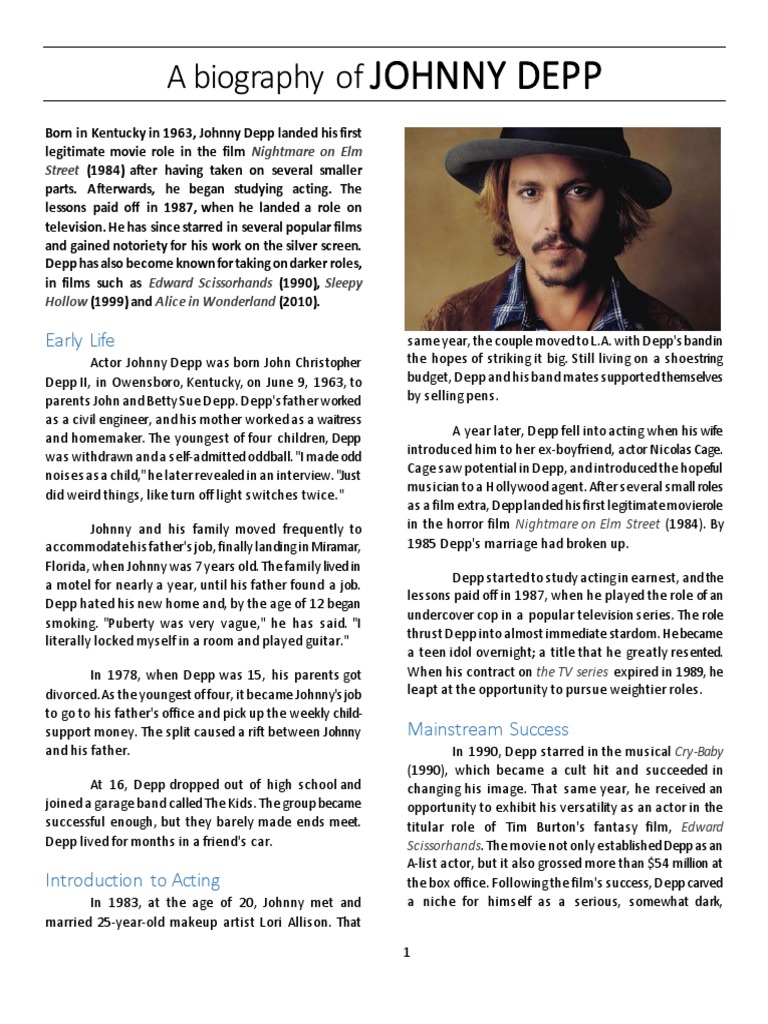 Johnny Depp Biography | Johnny Depp | Cinema