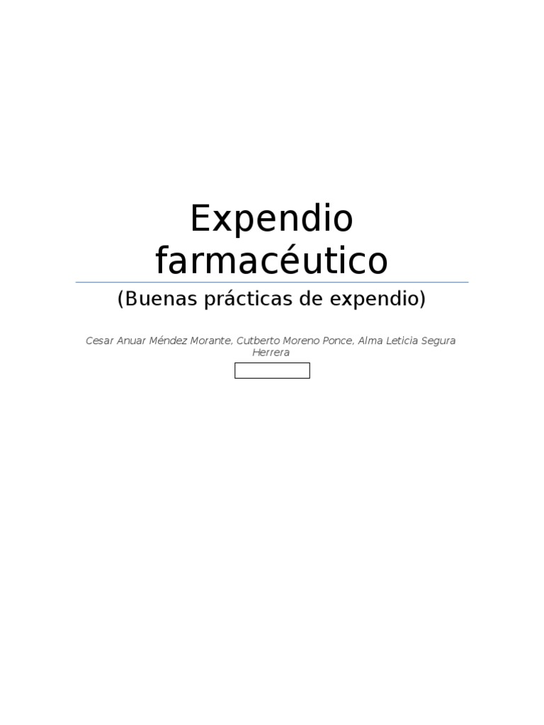 Buenas Practicas de Expendio Farmaceutico (1) | Farmacia | Medicamentos ...