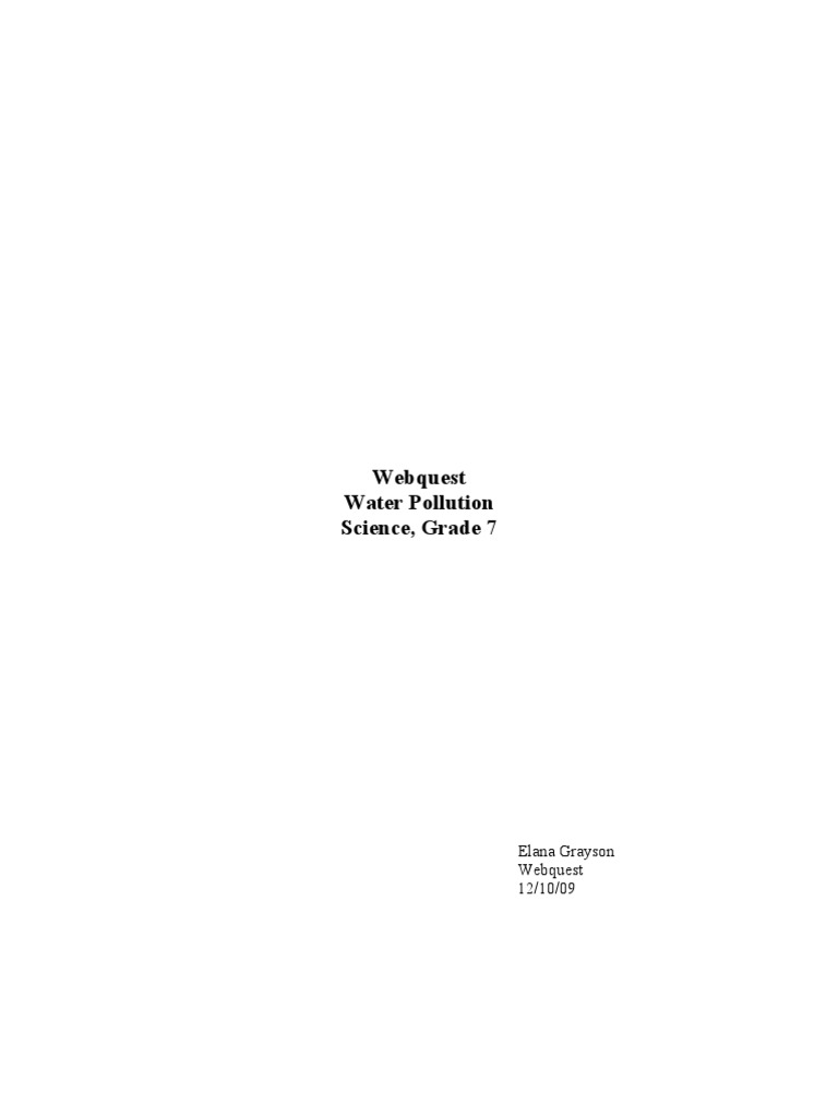Environmental Webquest | PDF | Pollution | Water Pollution