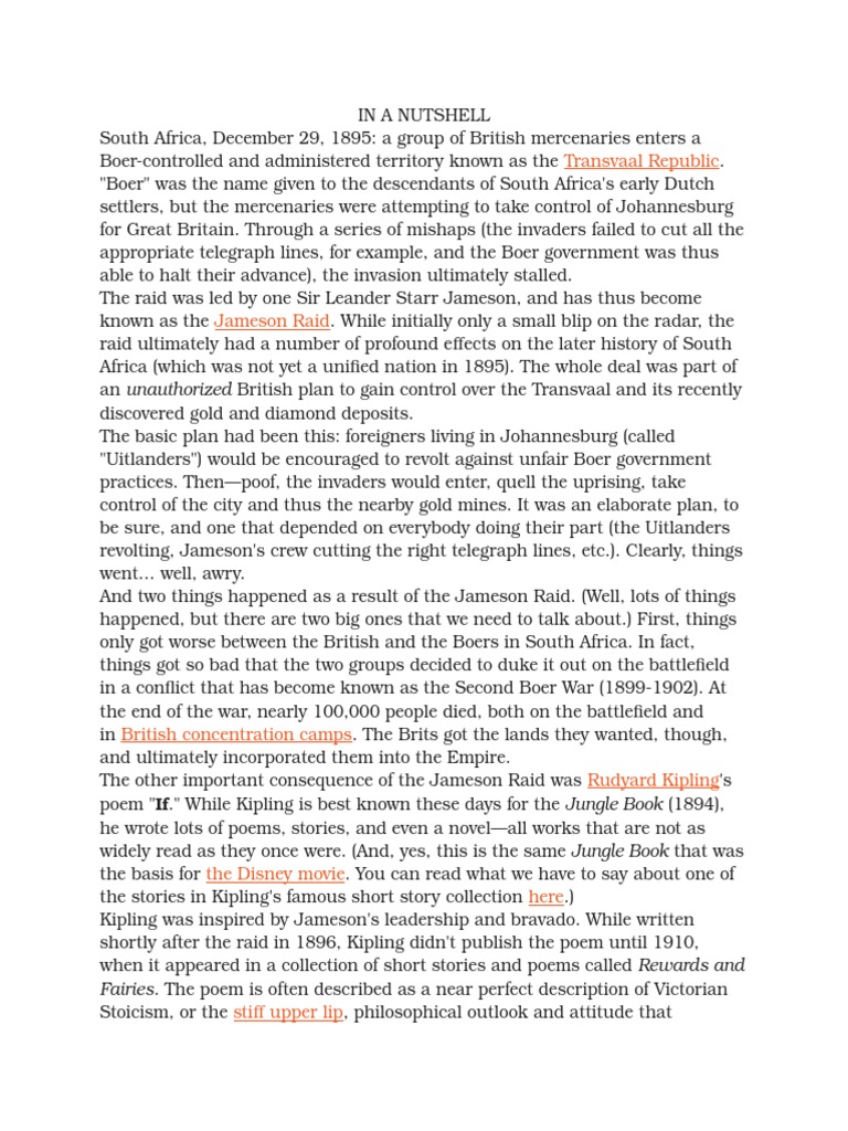 If Poem - Shmoop | Download Free PDF | Stoicism | Rudyard Kipling