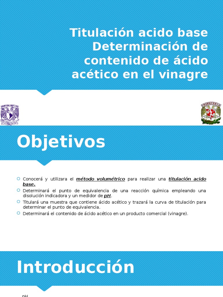 Titulación Ácido-Base. Determinación Del Contenido de Ácido Acético en ...