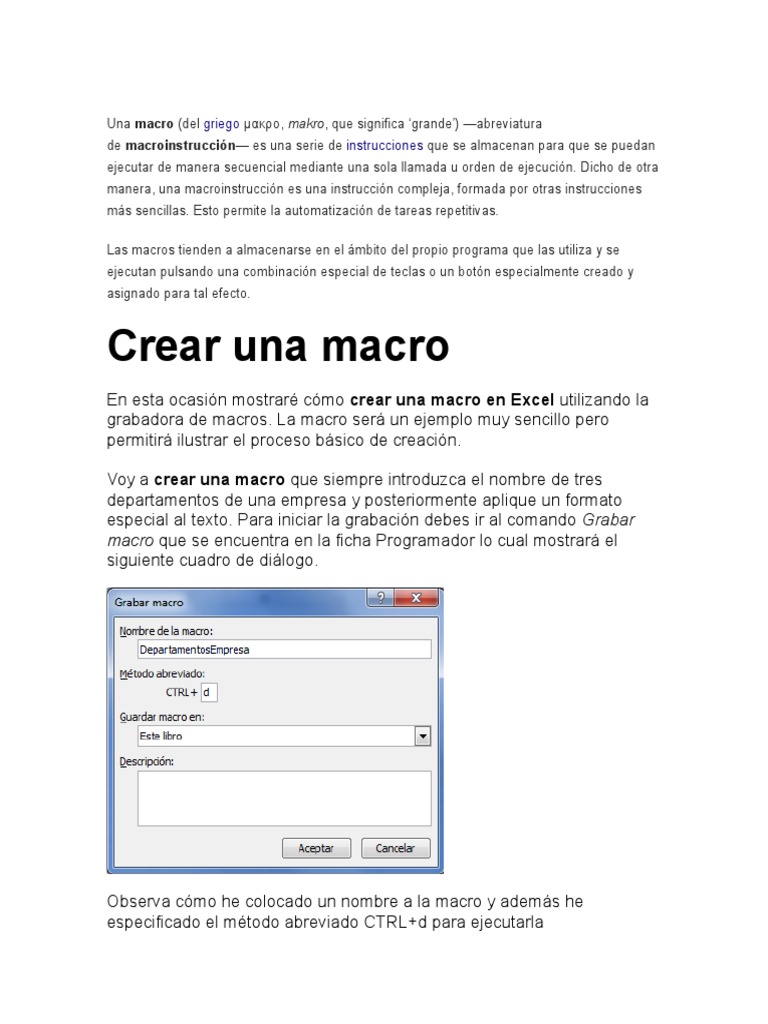 Como Crear Macro | PDF