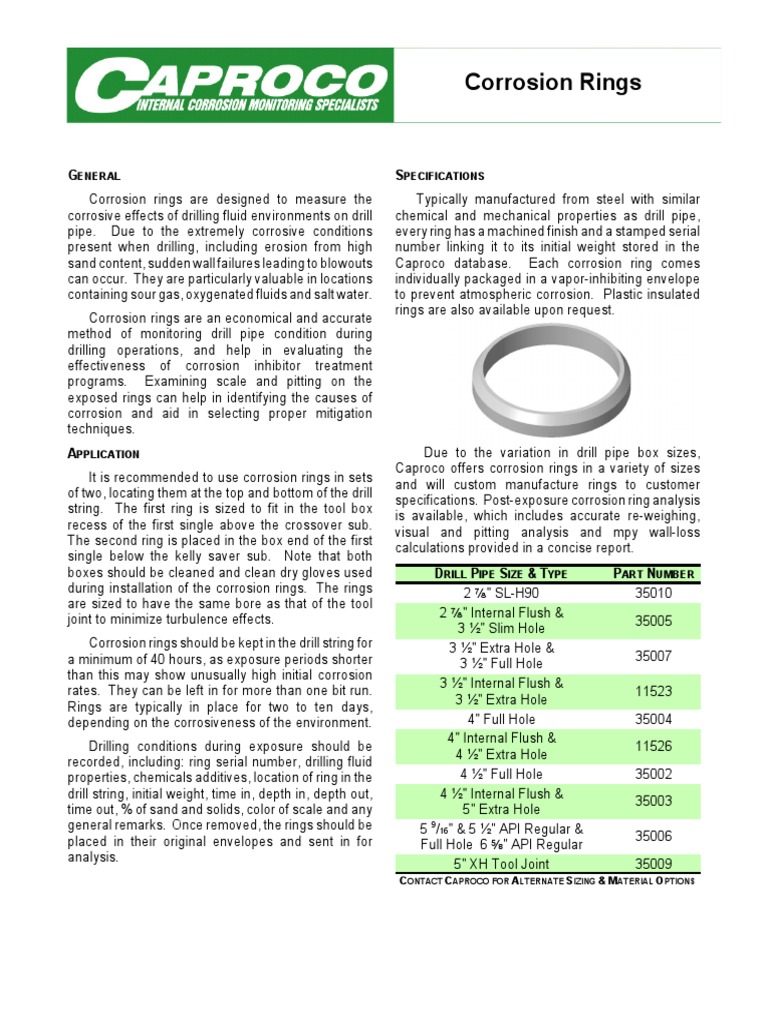 Corrosion Rings | PDF | Corrosion | Drill