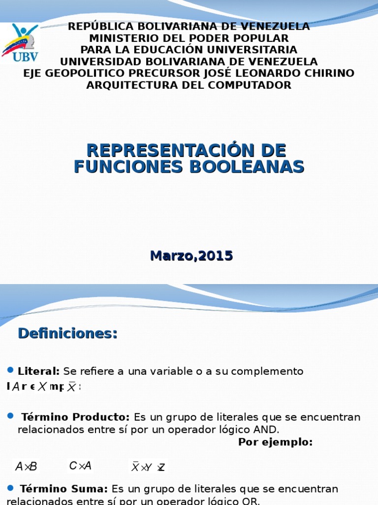 Representación de Funciones Booleanas | PDF | Función (Matemáticas ...