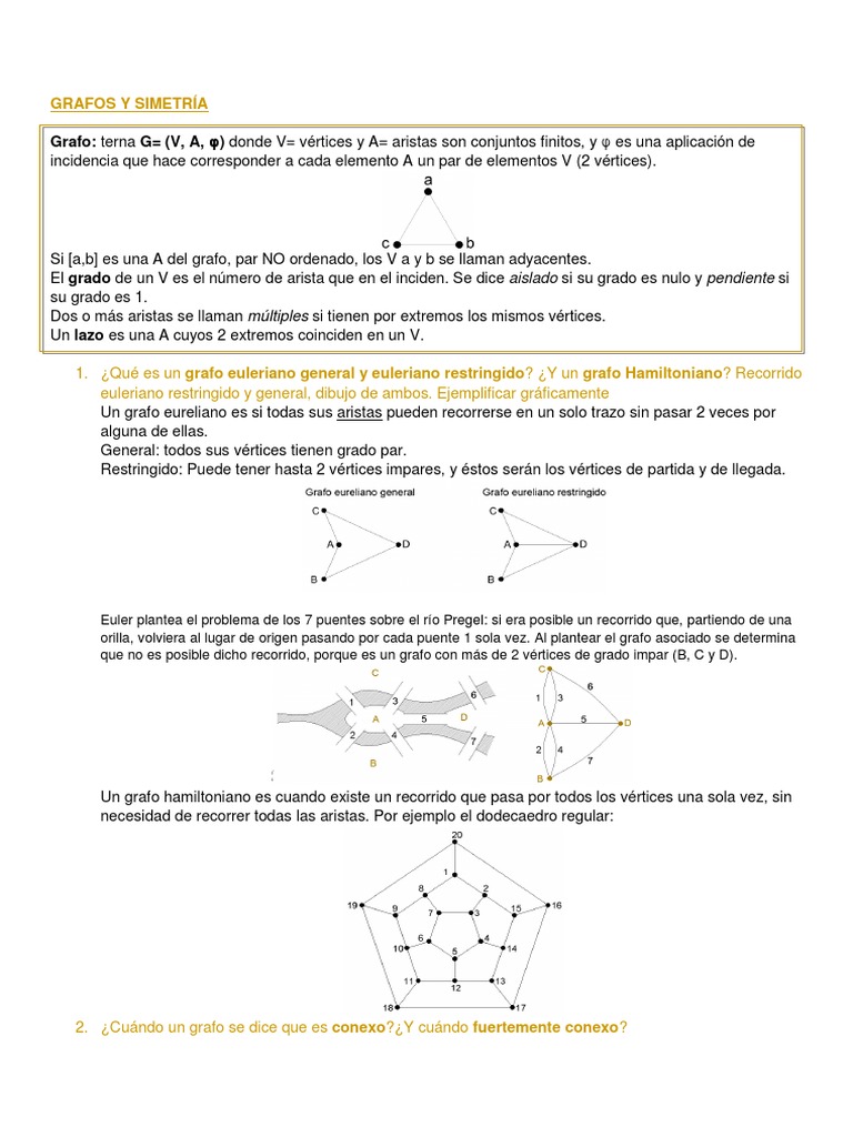 Grafos: Eulerianos, Hamiltonianos y Planos | PDF | Teoría de grafos | Triángulo