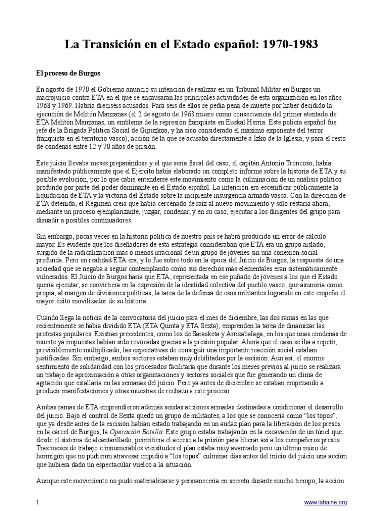 ETA 1958-2008. Medio Siglo de Historia | PDF | Francisco franco ...