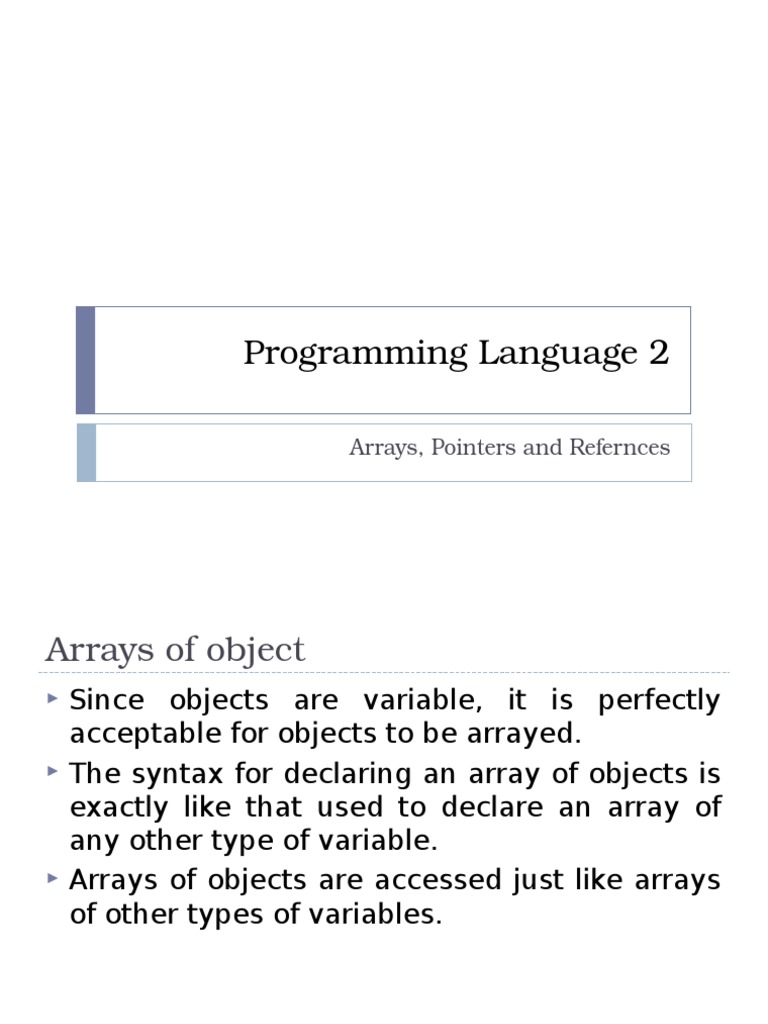 Arrays Pointers And References Pdf Array Data Type Pointer