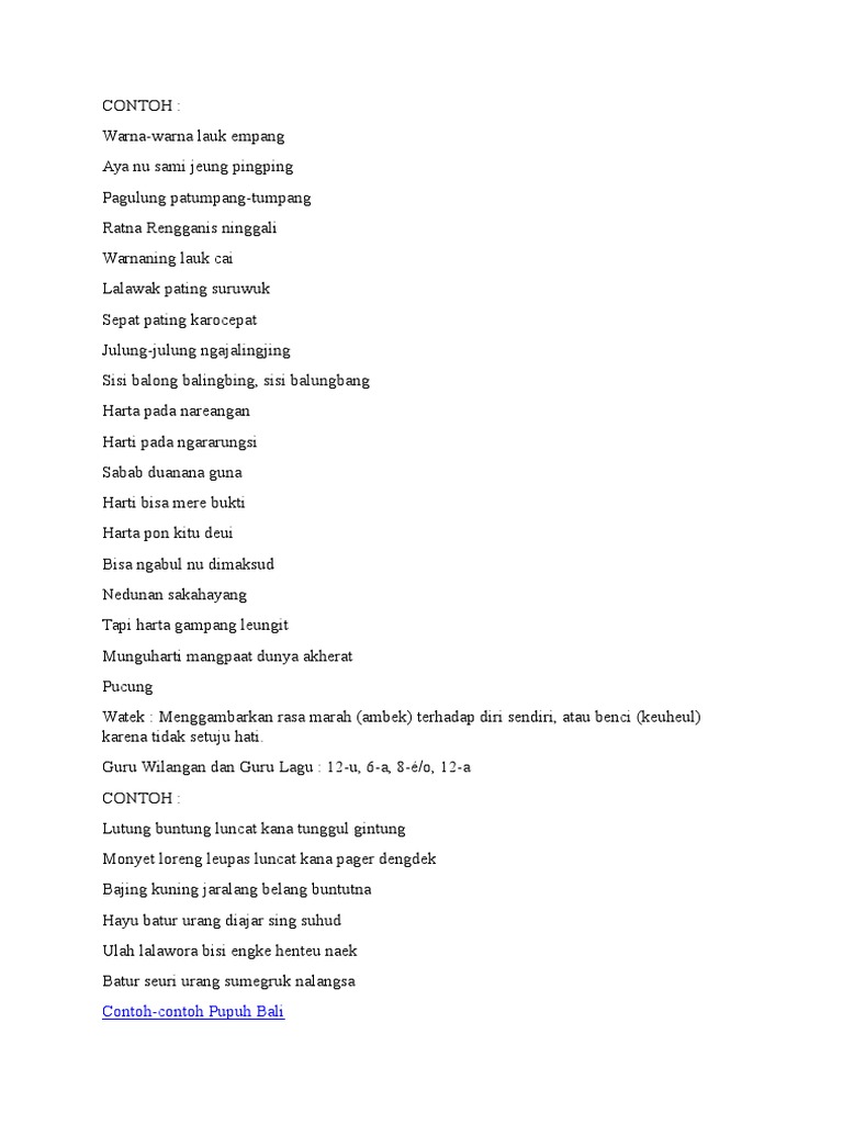 CONTOH Pupuh | PDF