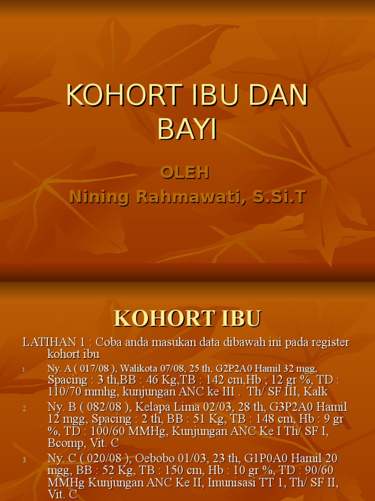 Kohort Ibu Dan Bayi | PDF