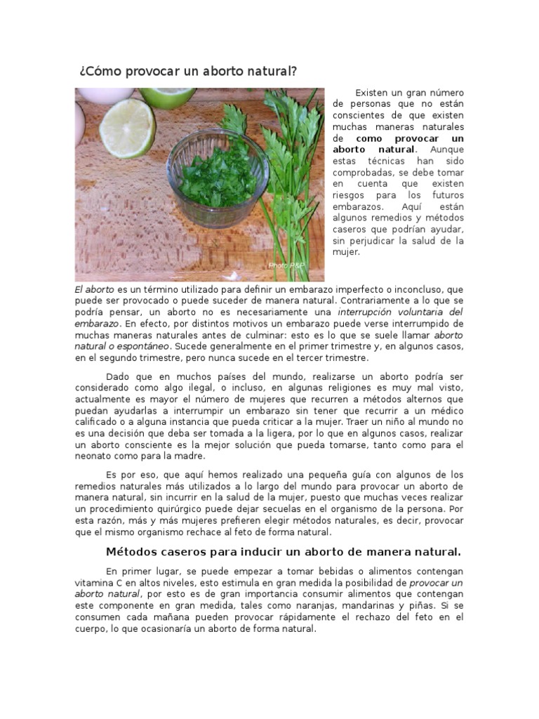 Cómo Provocar Un Aborto Natural | PDF | Aborto | Aborto espontáneo
