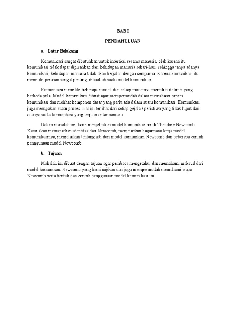 Model Komunikasi Newcomb | PDF