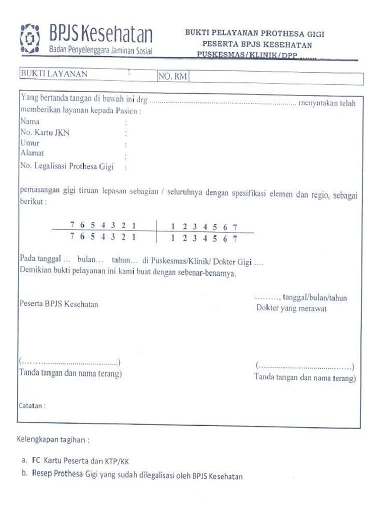 Form Protesa Gigi | PDF
