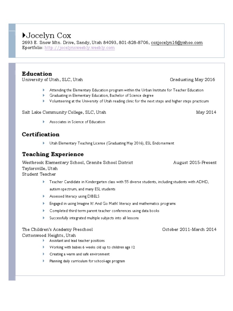 Jocelyn Updated Resume February 2016 | PDF