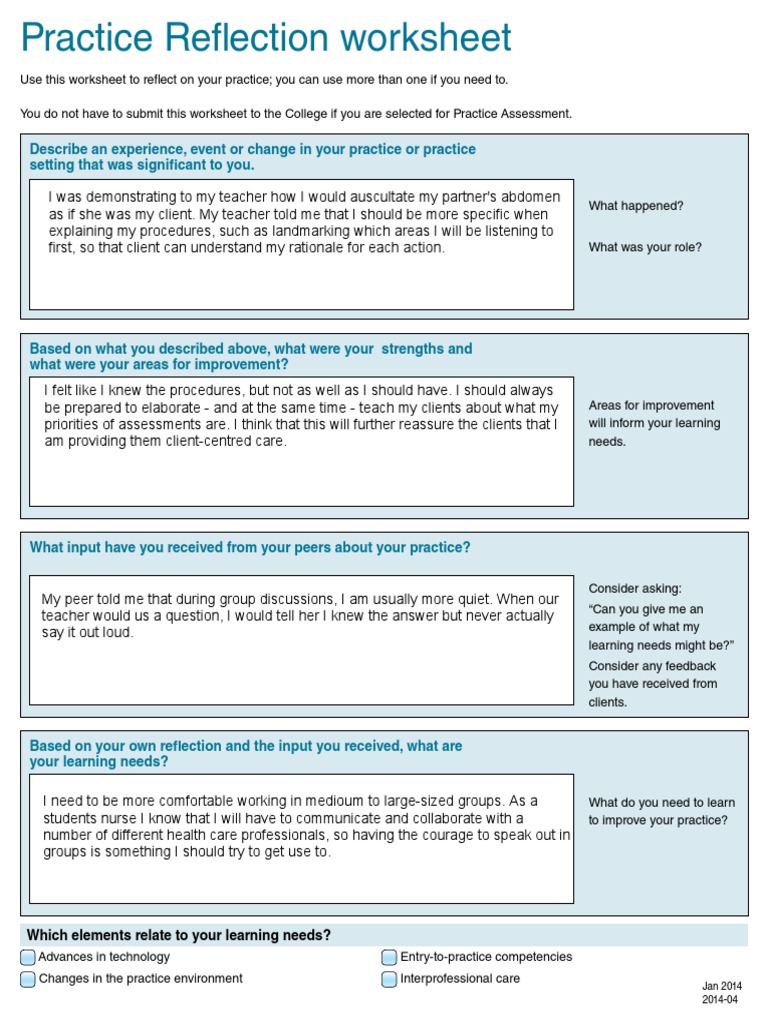 Reflective Practice and Learning Needs | PDF | Business