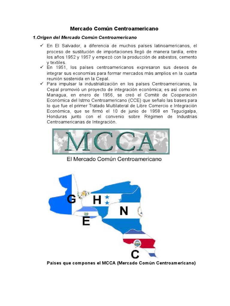 Mercado Comun Centroamericano | Ciencias económicas | Economias