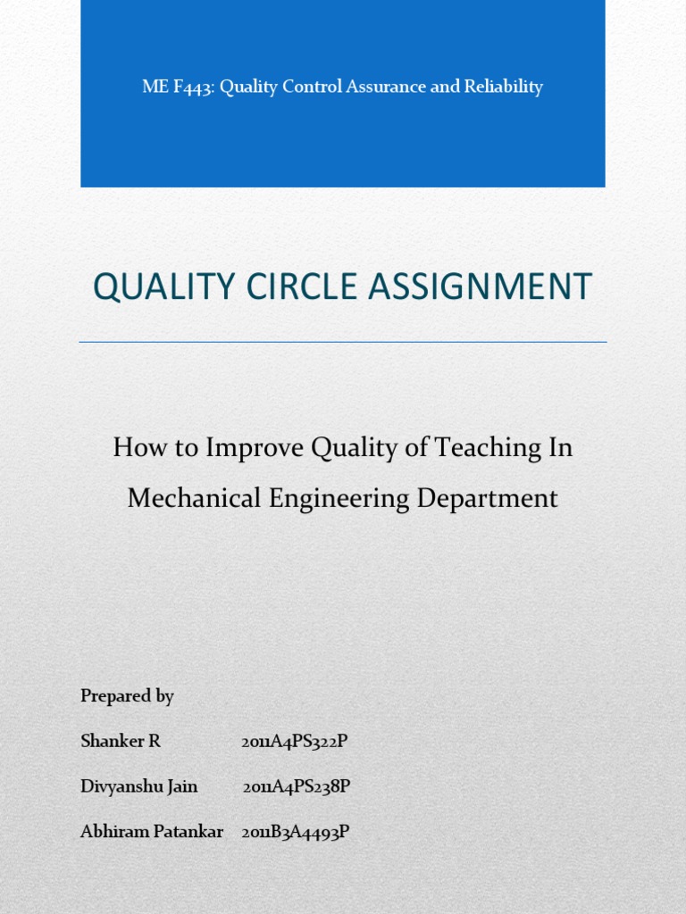 Quality Circle Report | PDF | Curriculum | Facilitator