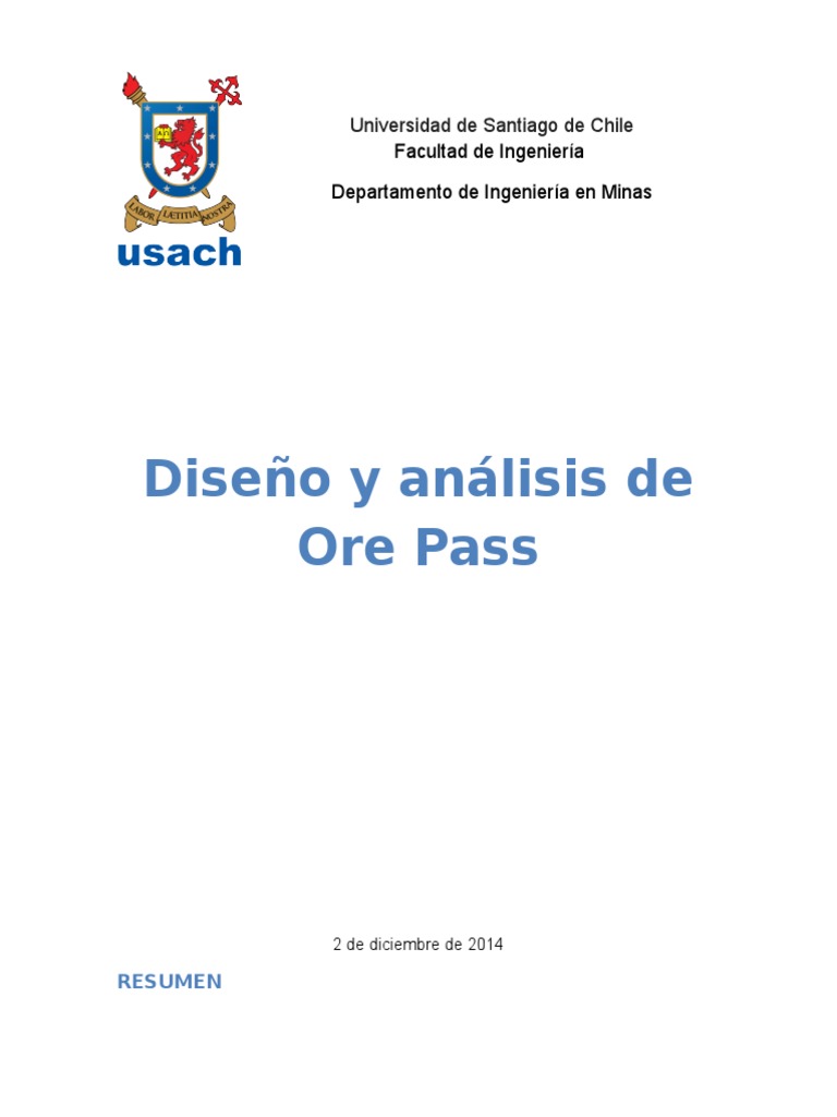 Análisis de Ore Pass en Minería | PDF | Aluminio | Densidad