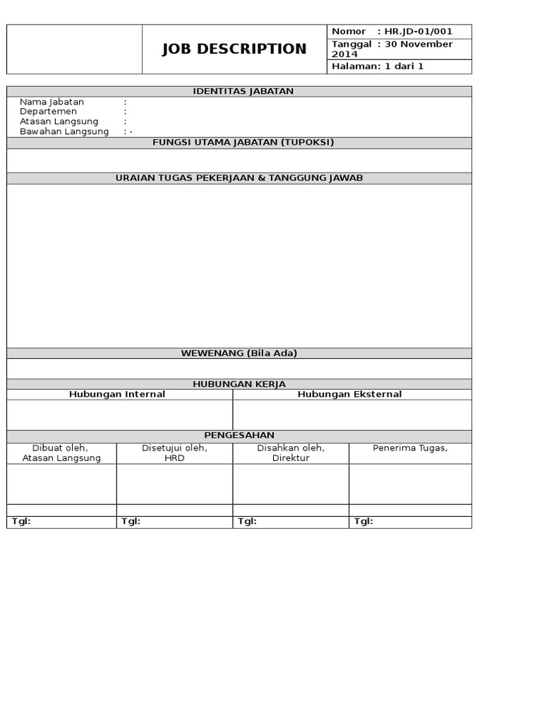 Contoh Deskripsi Tugas | PDF