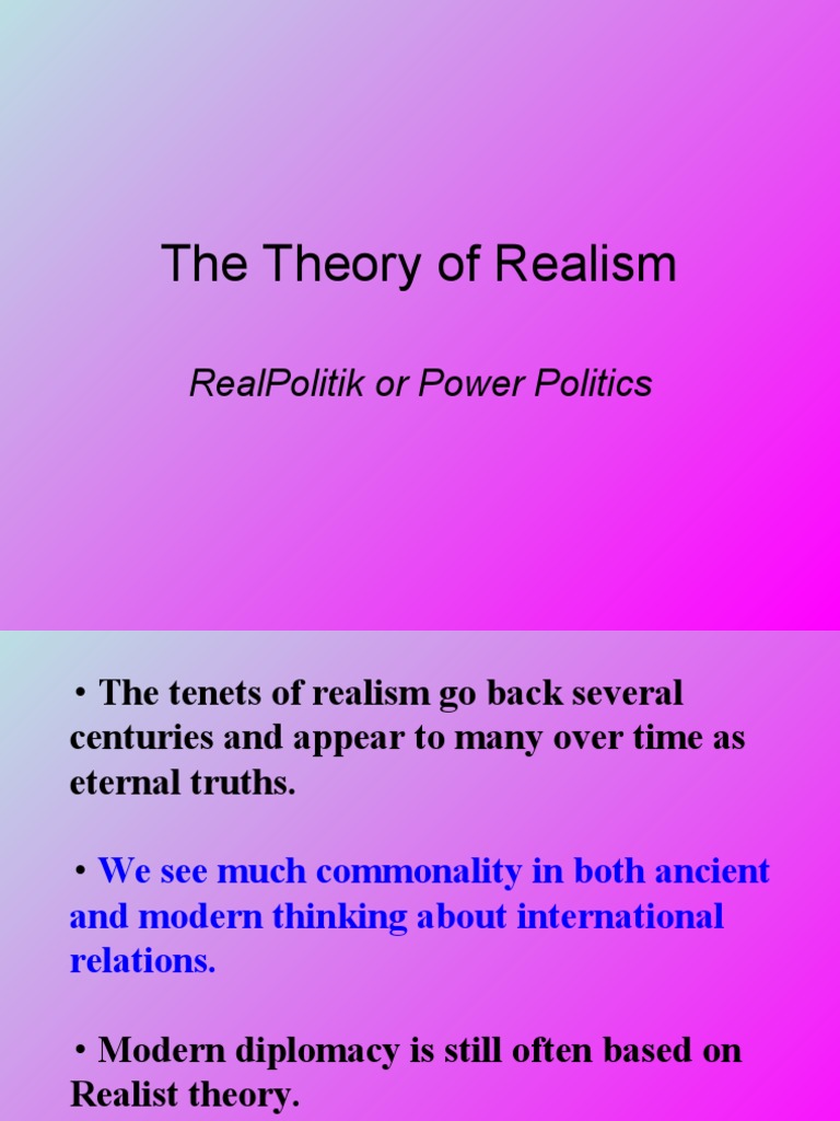 Realism and Neo-Realism in IR Theory | PDF | International Relations ...