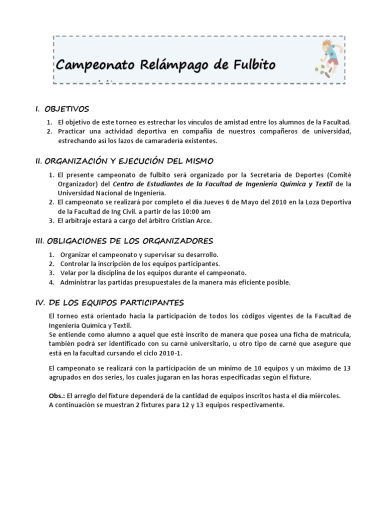 Bases Del 1er To Relampago | PDF | Deportes
