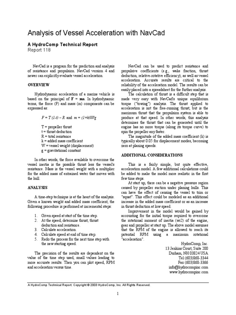 Navcad Acceleration Analysis | PDF | Thrust | Propeller