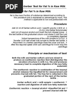 Gerber Method for Milk Fat Determination | PDF | Milk | Water