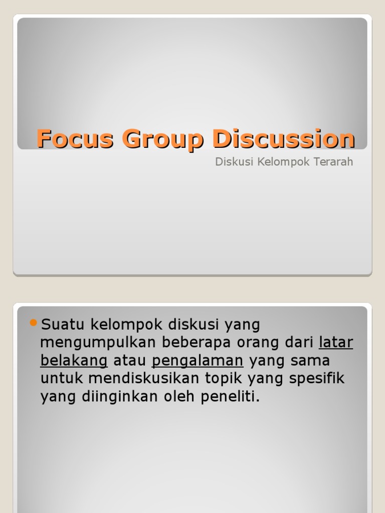 Focus Group Discussion Presentation | PDF