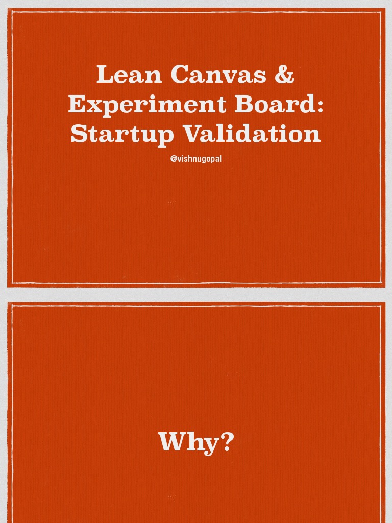Lean Canvas Experiment Board Startup Validation | PDF | Experiment ...