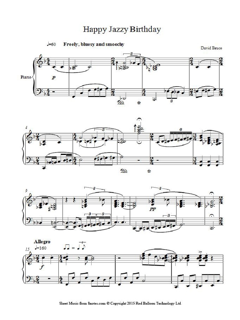 Jazz Happy Birthday (Part 1) | PDF | Entertainment (General) | Jazz Music