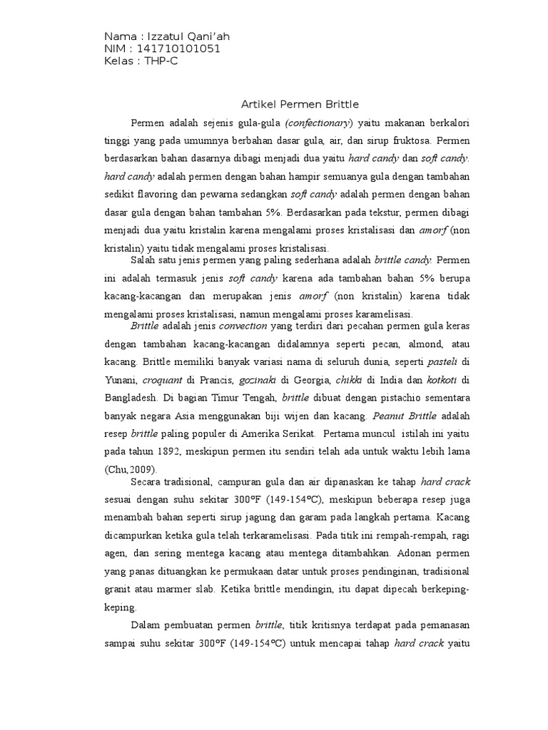 Cara Membuat Permen Brittle | PDF
