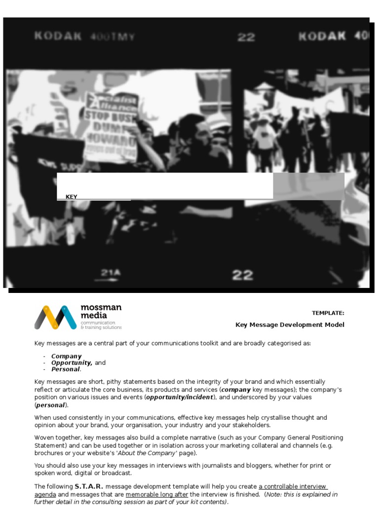 Component 3 KEY MESSAGE Development Template | PDF | Brand | Semiotics