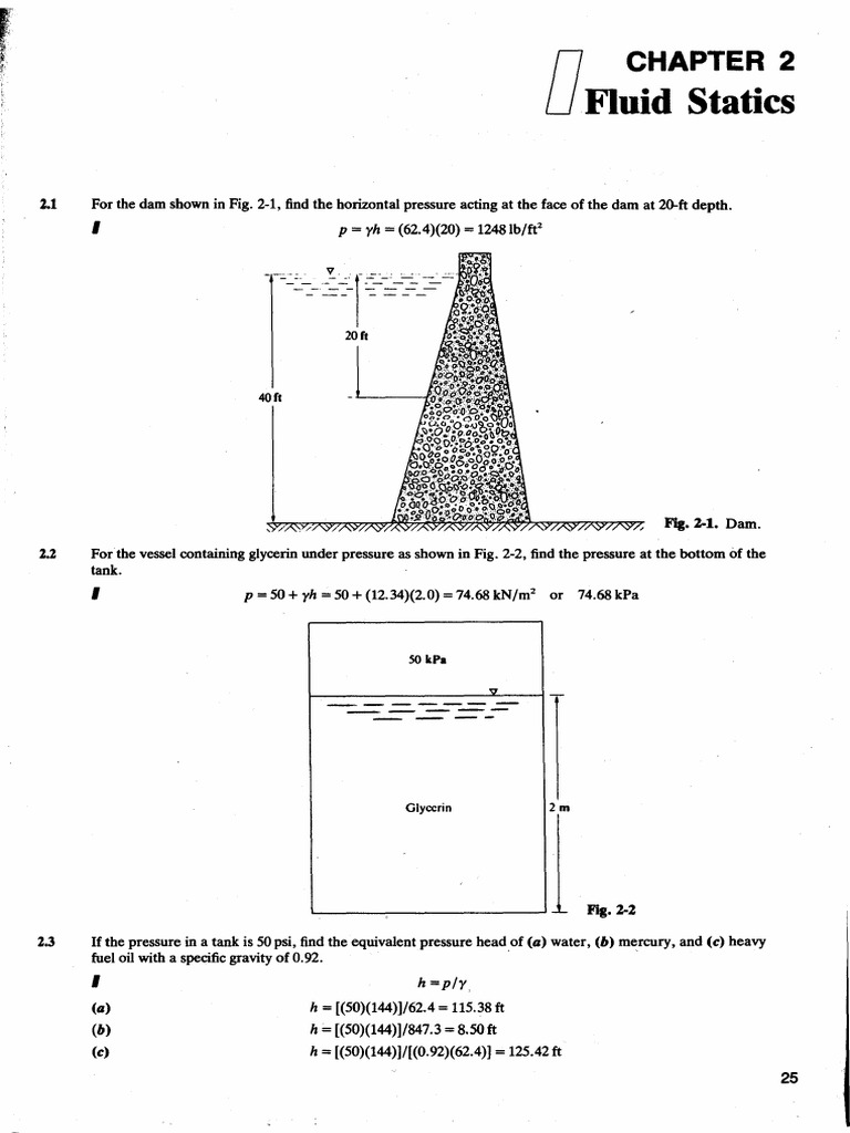 Solved Problems,Fluid Statics | Mechanics | Fluid Mechanics Solved Problems,Fluid Statics | Mechanics | Fluid Mechanics