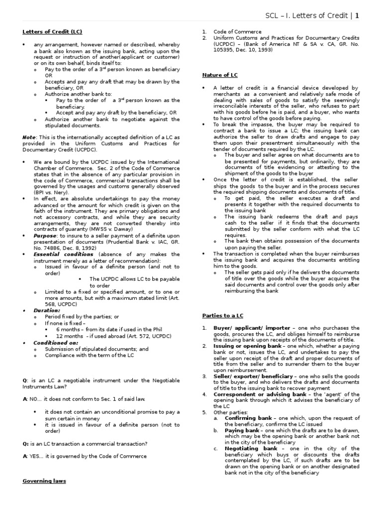 Understanding Letters of Credit (LC) | PDF | Letter Of Credit | Private Law