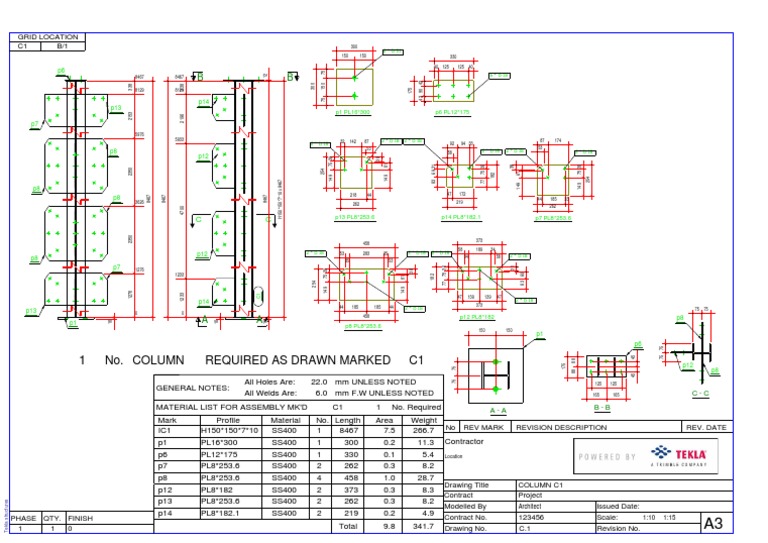 Tekla Structures Column Assembly Details | PDF